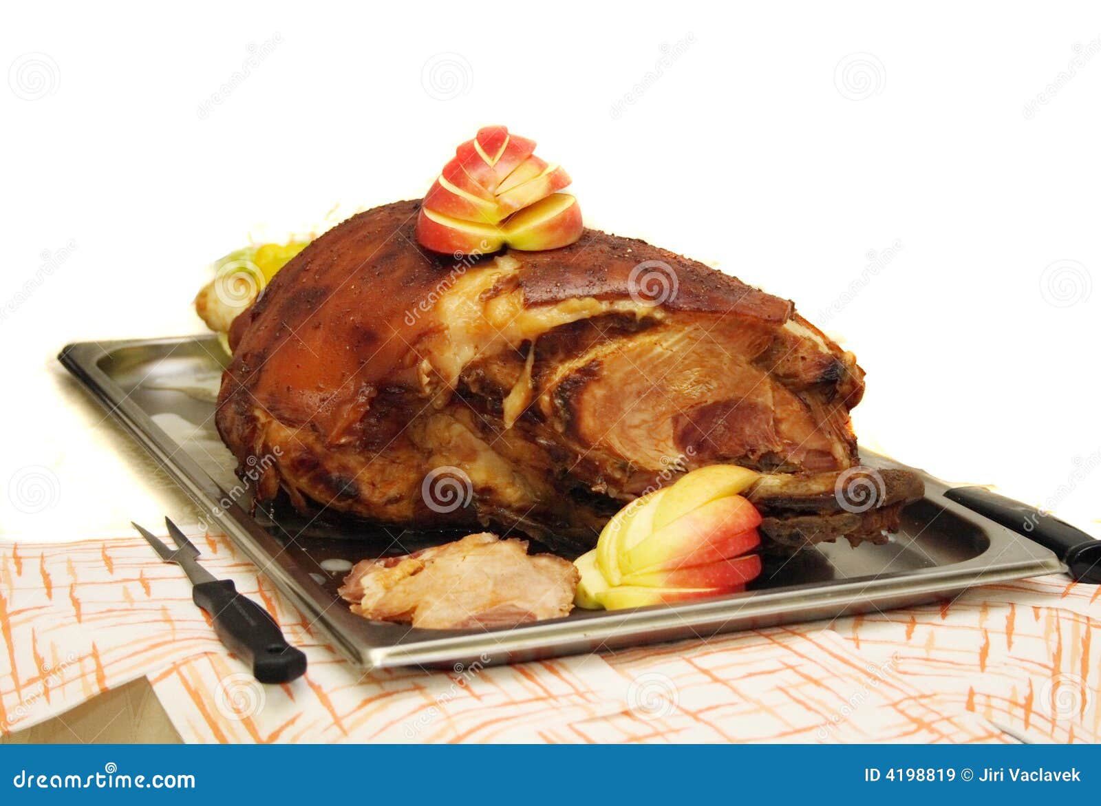 Grilled leg of pig stock image. Image of roast, food, pork - 4198819