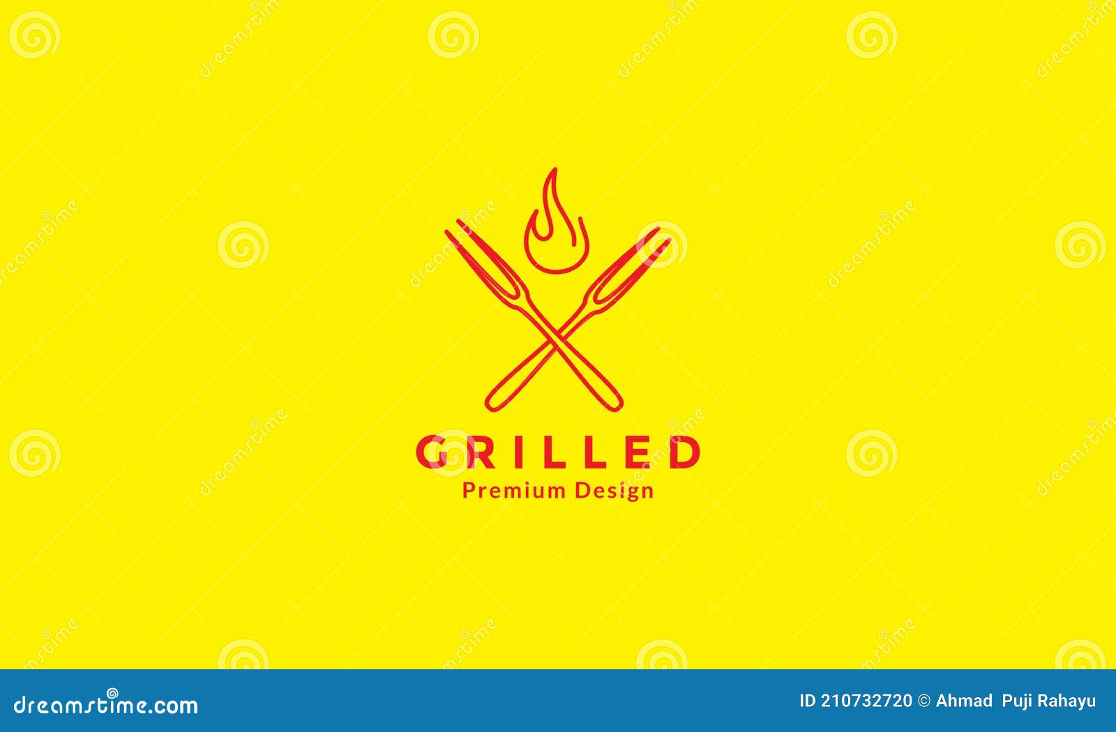 Grilled Lines with Fire Modern Logo Design Vector Icon Symbol ...