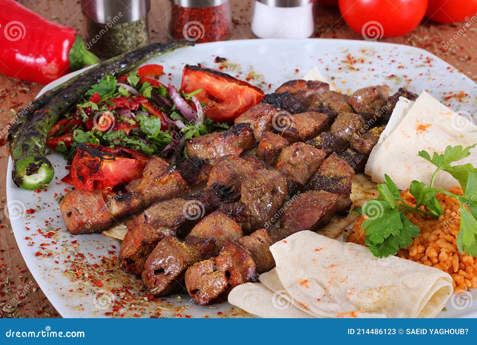 Grilled Liver with Freshly Ground Pepper and Onion Stock Image - Image ...