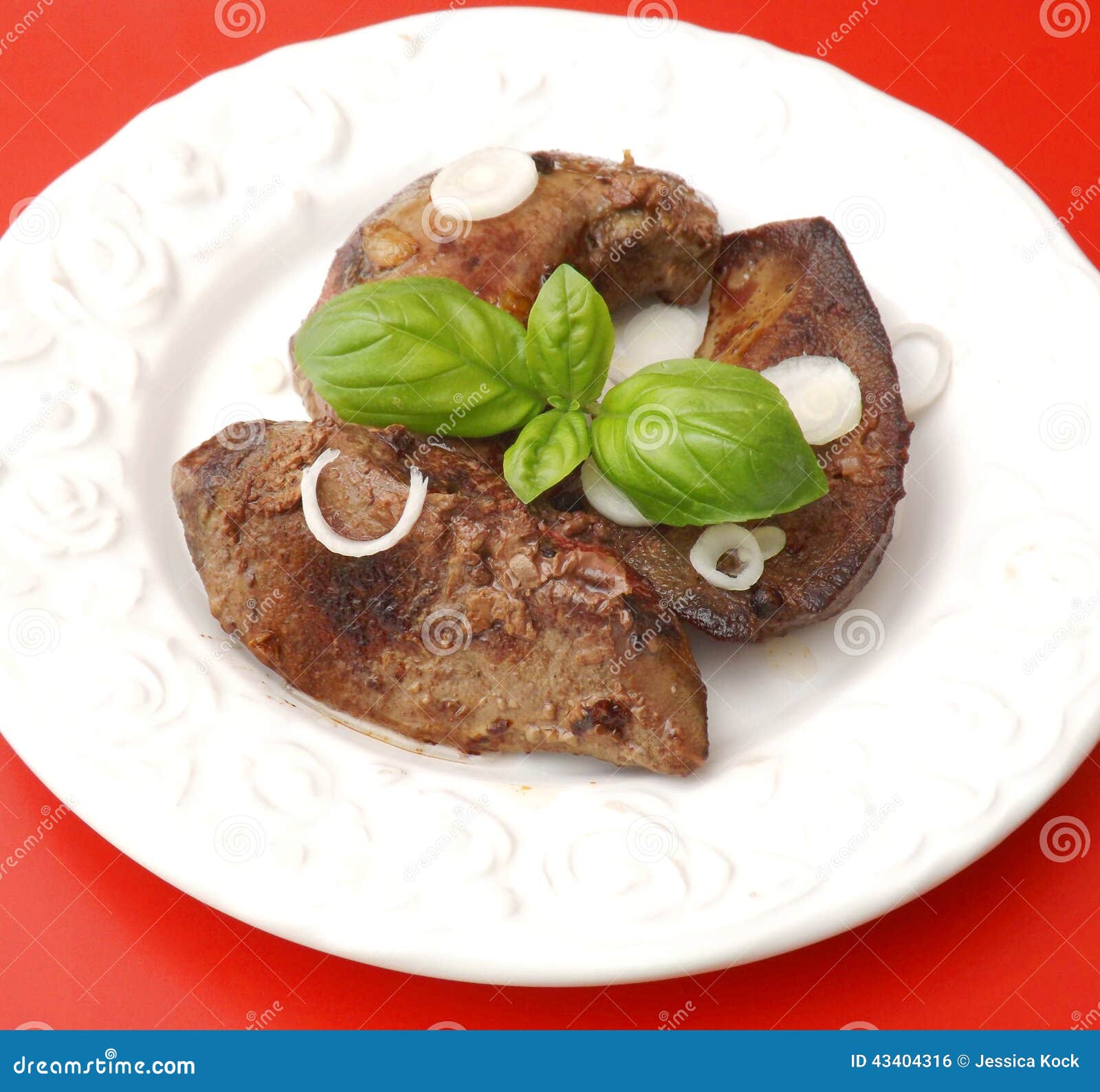 Grilled liver stock photo. Image of lunch, liver, basil - 43404316