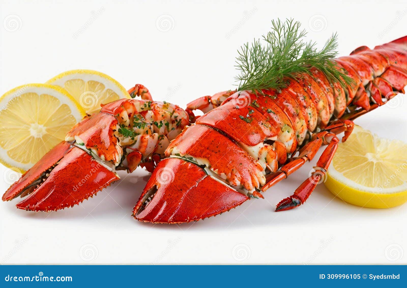 Grilled Lobster, Cut Out Isolated on White Background Stock ...