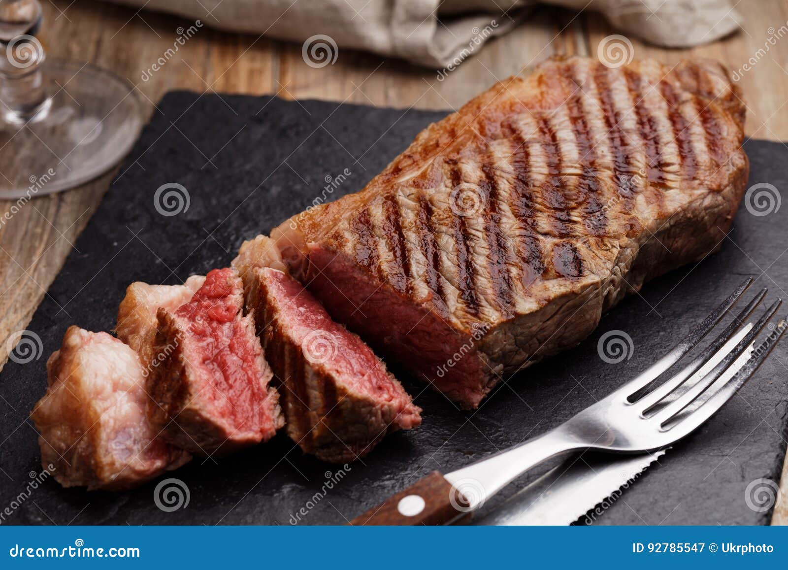 Grilled marbled beef steak stock image. Image of pink - 92785547