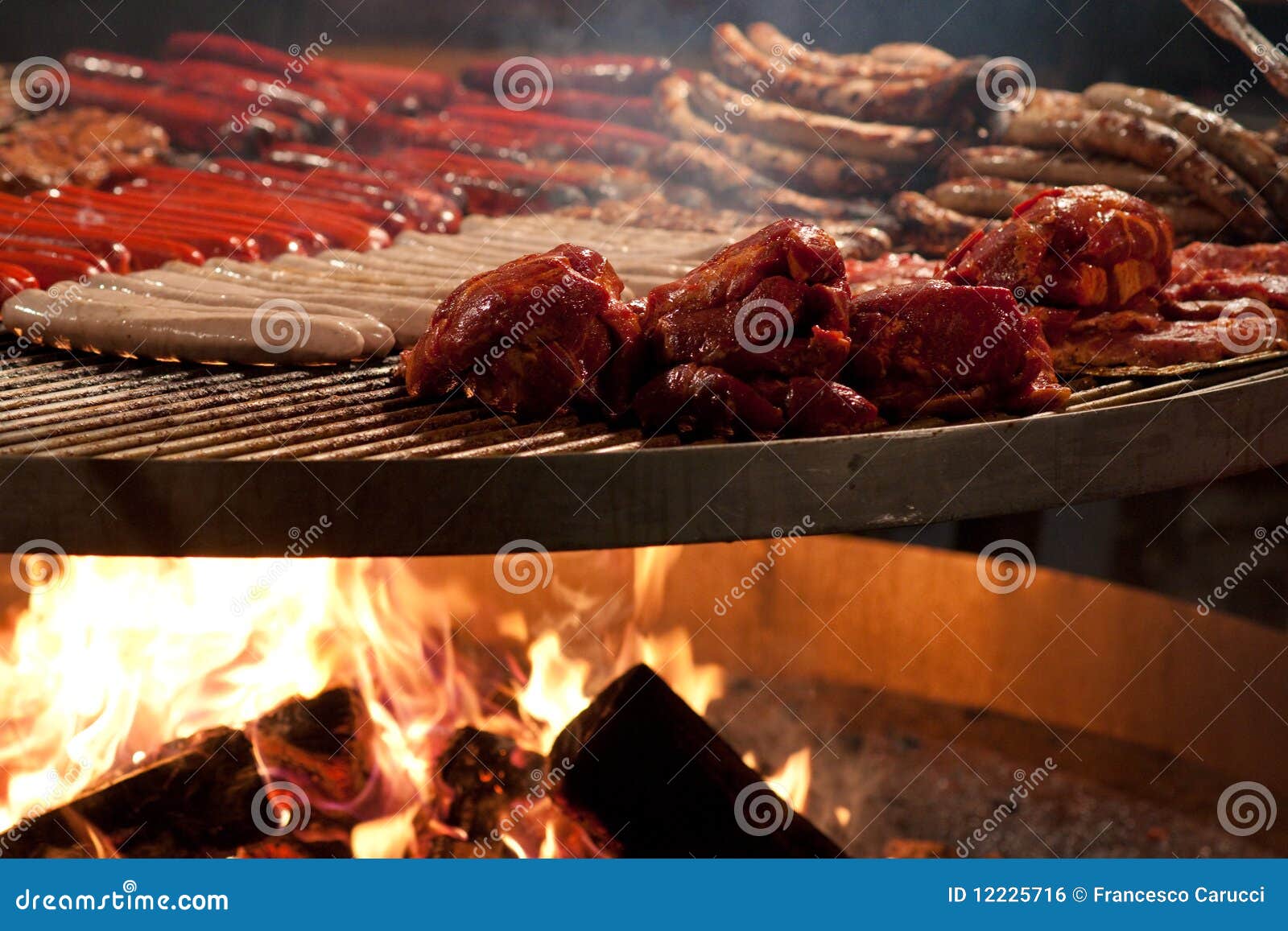 Grilled meat stock photo. Image of frankfurt, barbeque - 12225716