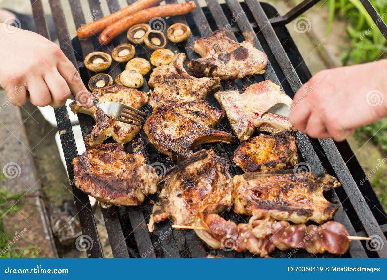 Grilled Meat Barbecue stock image. Image of food, steak - 70350419