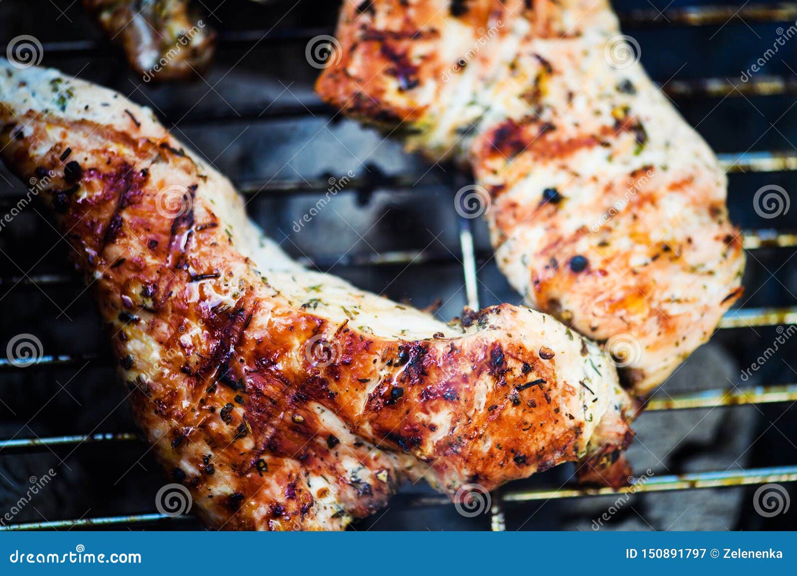 Grilled Meat, Barbecue. Spring Time Stock Image - Image of cooking ...