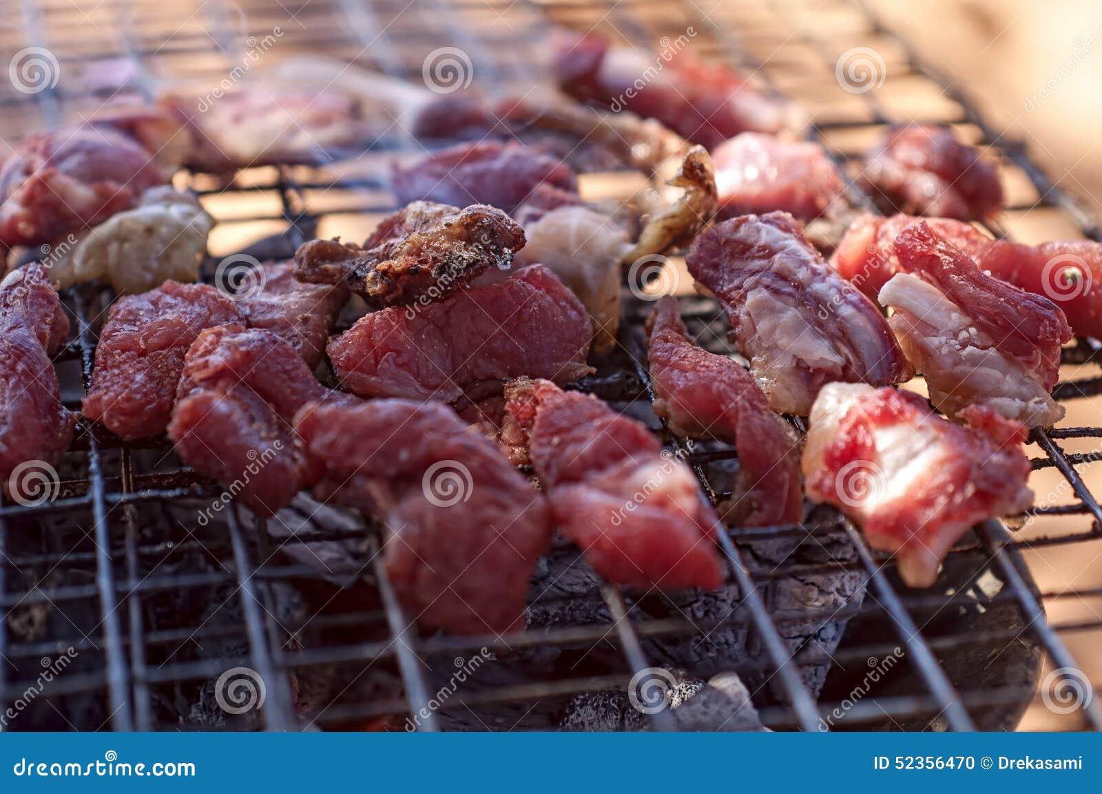 Grilled meat stock photo. Image of coal, dinner, roasted - 52356470