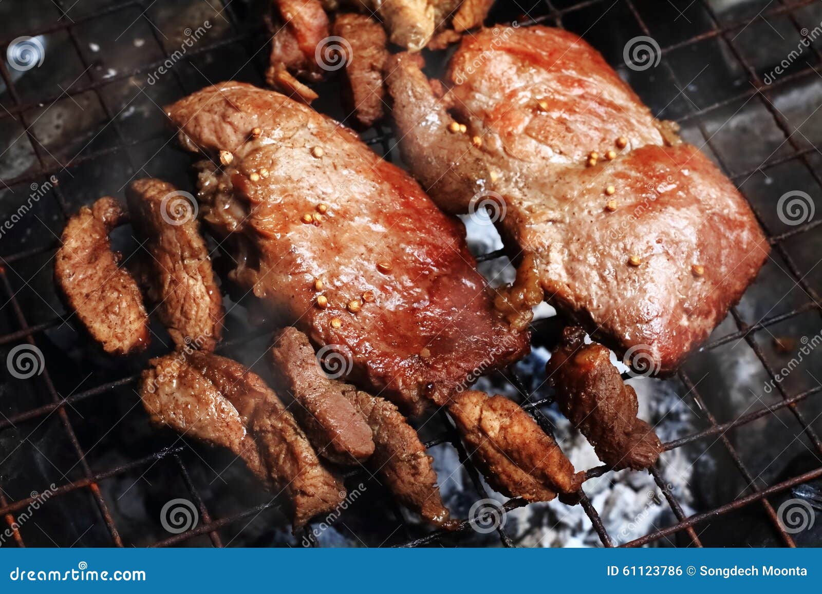 Grilled meat stock photo. Image of grating, meat, burn - 61123786