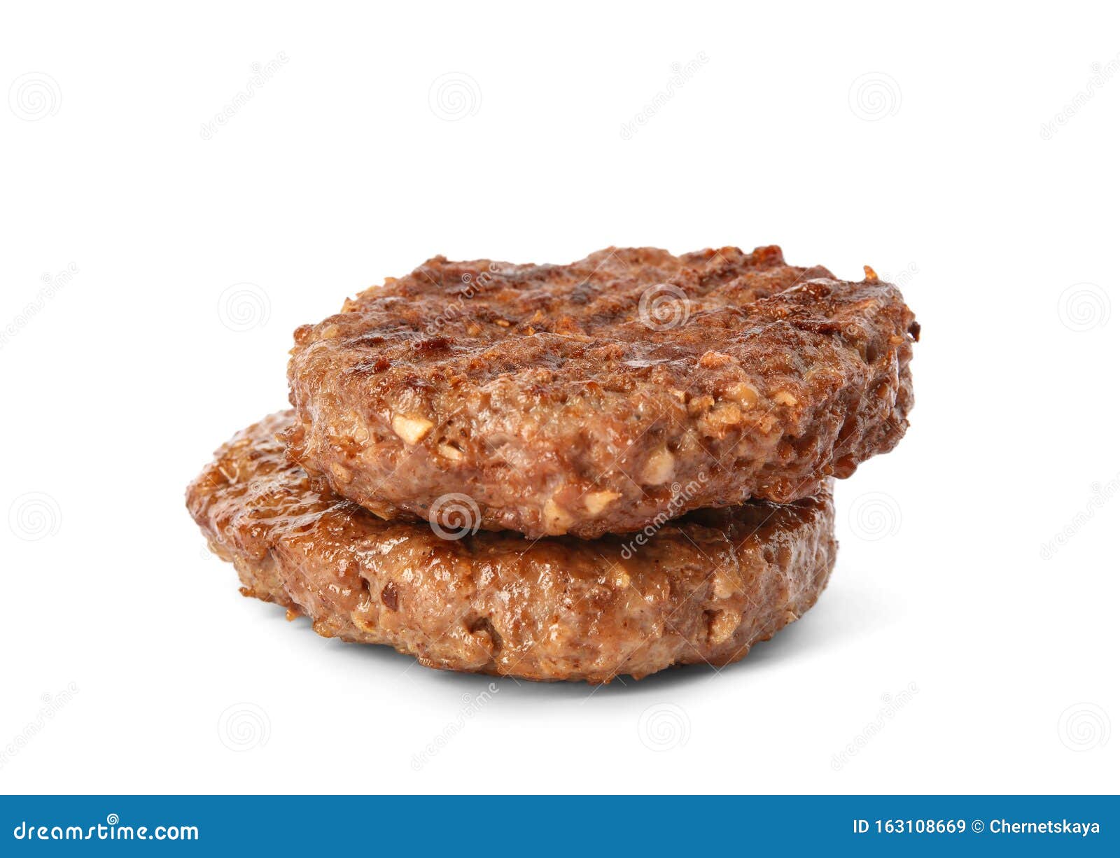Grilled Meat Cutlets for Burger on White Stock Image - Image of ...