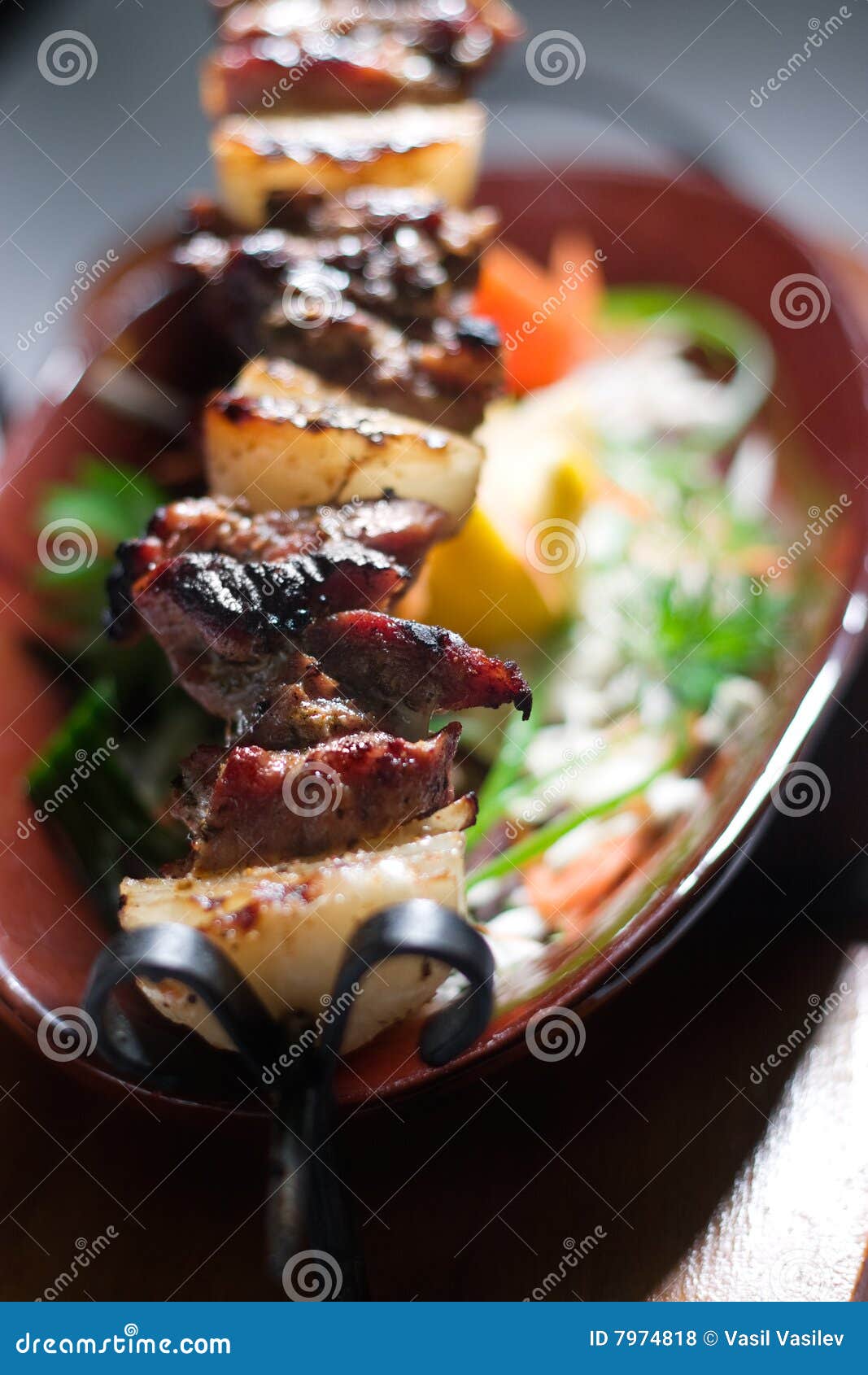 Grilled meat on grill stock photo. Image of spit, gridiron - 7974818