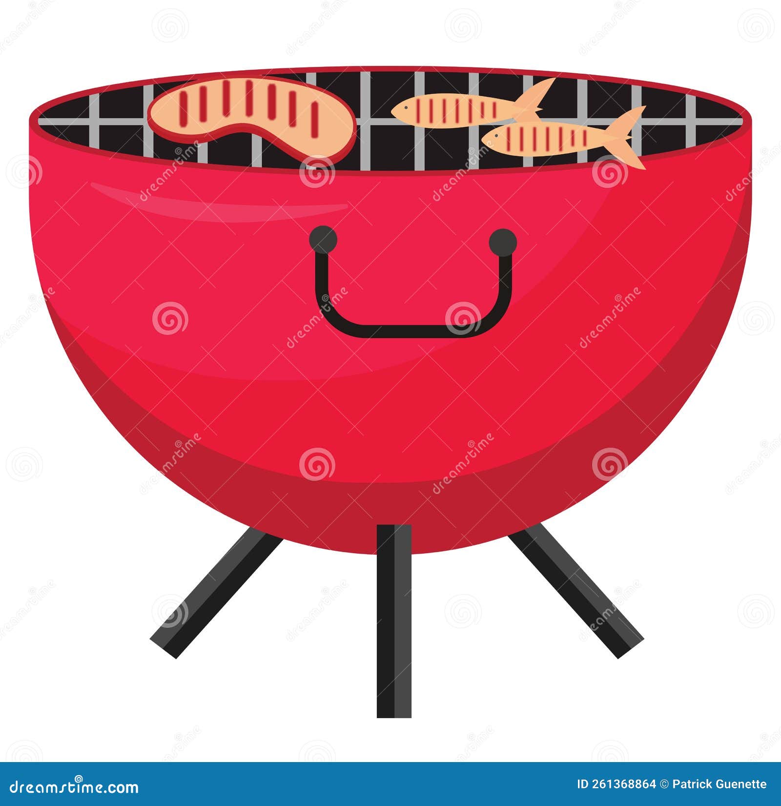 Grilled meat, icon stock vector. Illustration of healthy - 261368864