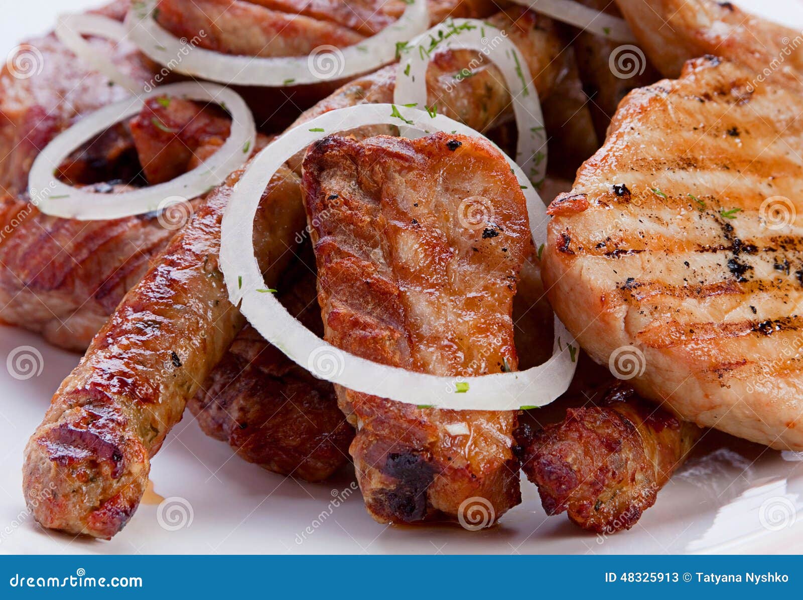 Grilled meat mix stock image. Image of fried, food, beef - 48325913