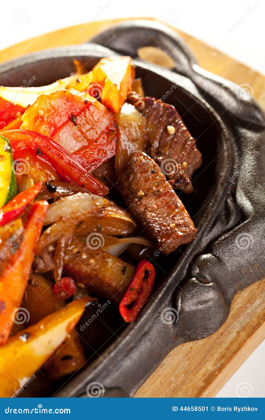 Grilled Meat Pan stock image. Image of grilled, iron - 44658501