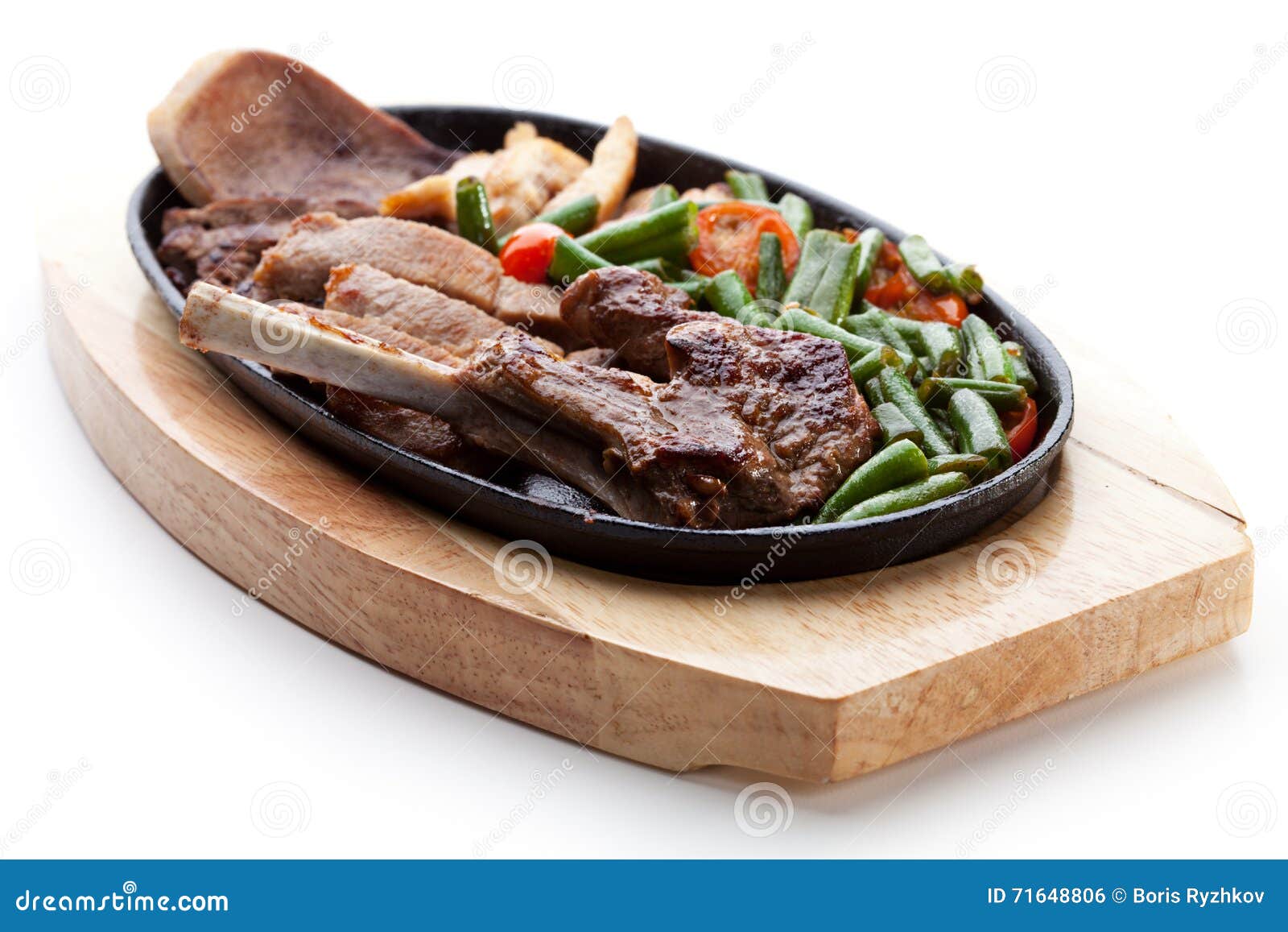 Grilled Meat Pan stock photo. Image of lamb, fresh, lunch - 71648806