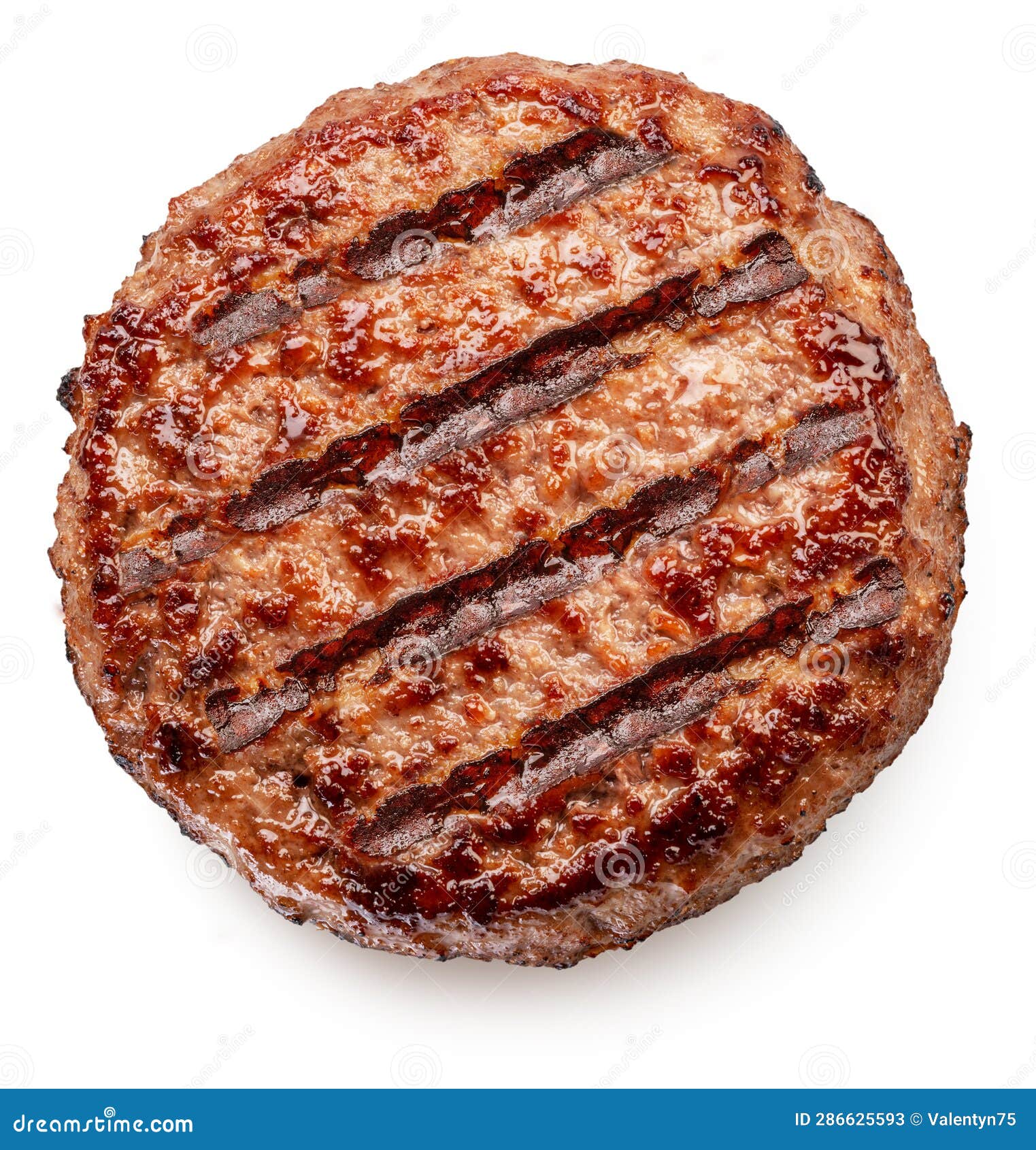 Grilled Meat Patty on White Background. File Contains Clipping Path ...