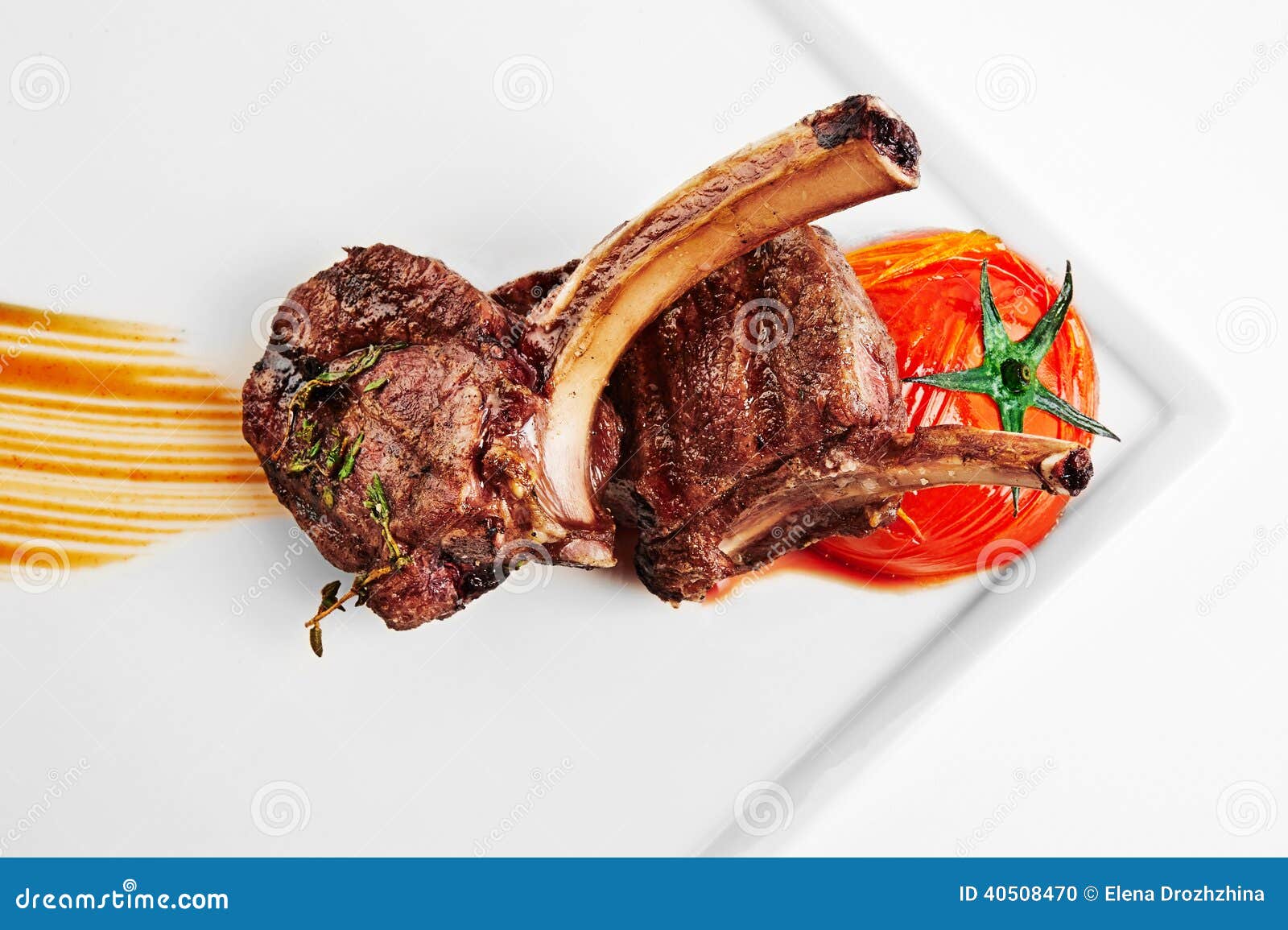Grilled meat ribs.Top view stock photo. Image of plate - 40508470