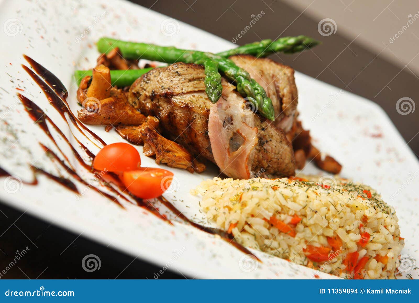Grilled meat with rice stock photo. Image of spices, grill - 11359894