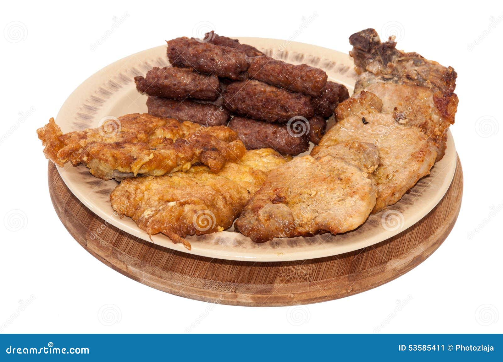 Grilled Meat Served on a Plate Stock Image - Image of lunch, roasted ...