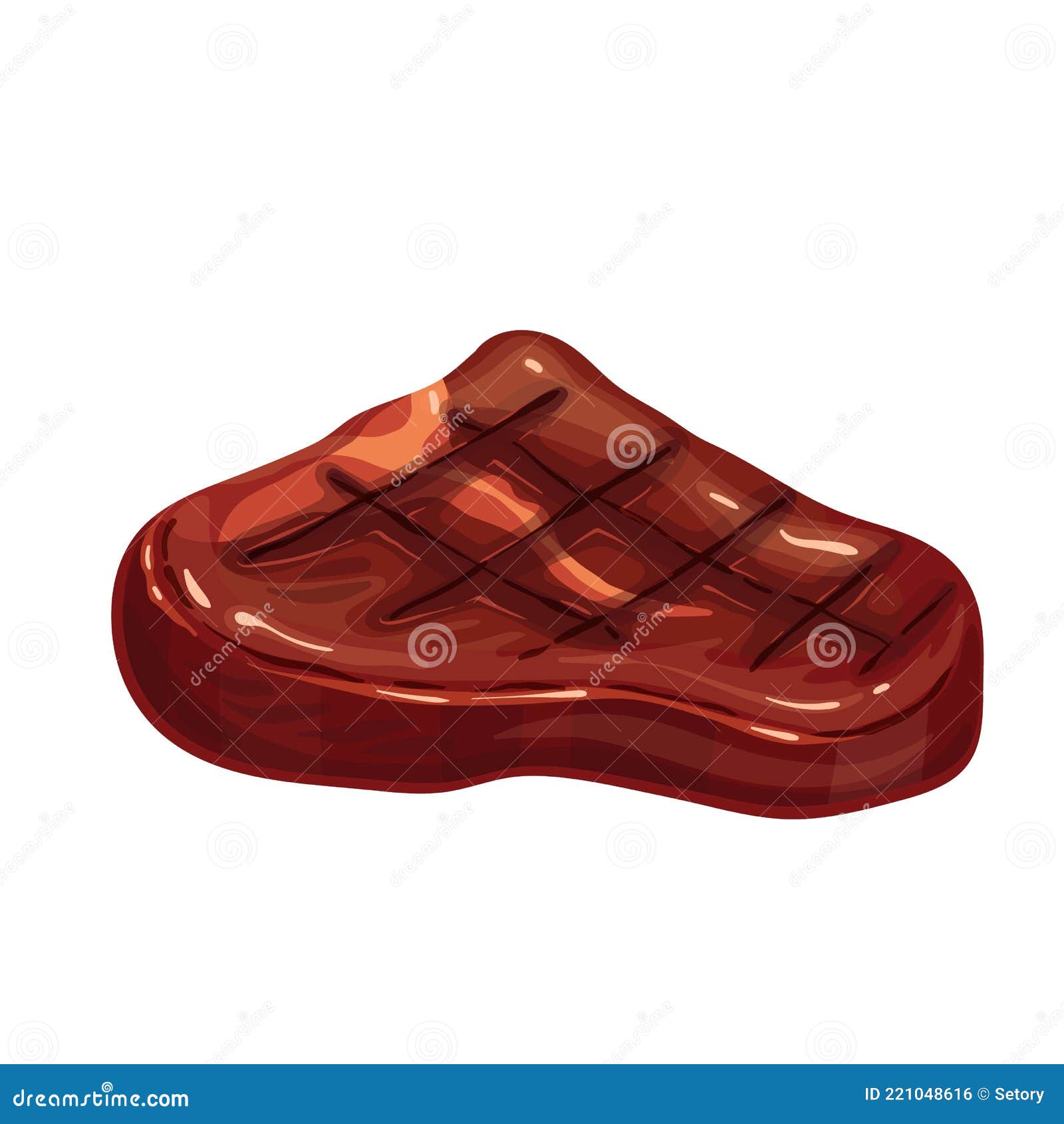 Grilled meat steak icon stock vector. Illustration of meal - 221048616