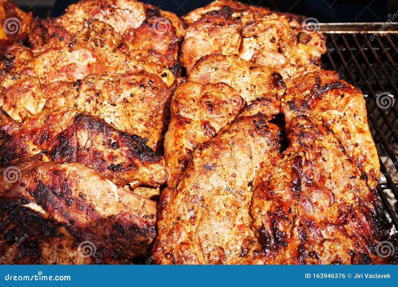 Grilled meat texture stock photo. Image of barbeque - 163946376