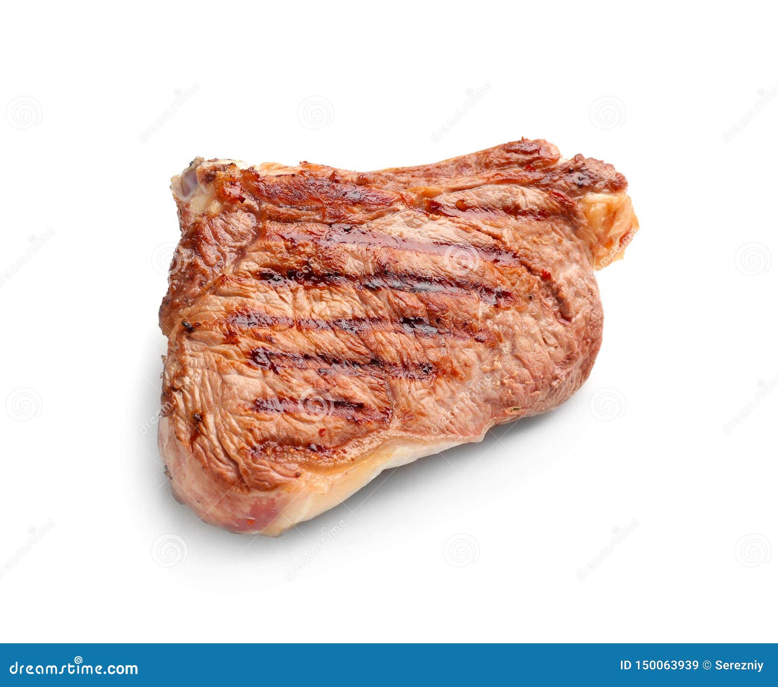 Grilled Meat on White Background Stock Image - Image of recipe ...