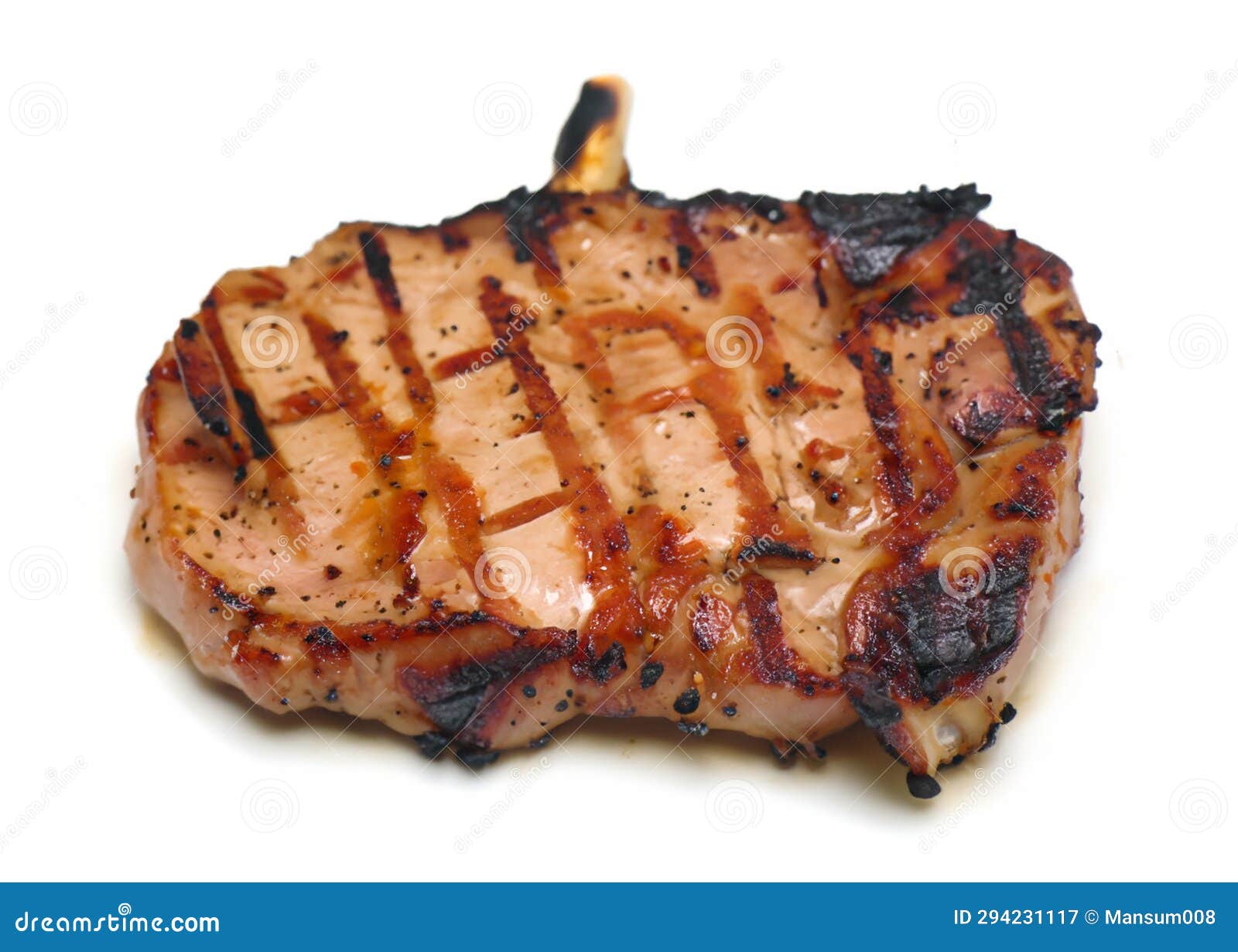 Grilled Meat on a White Background Stock Image - Image of cooking ...