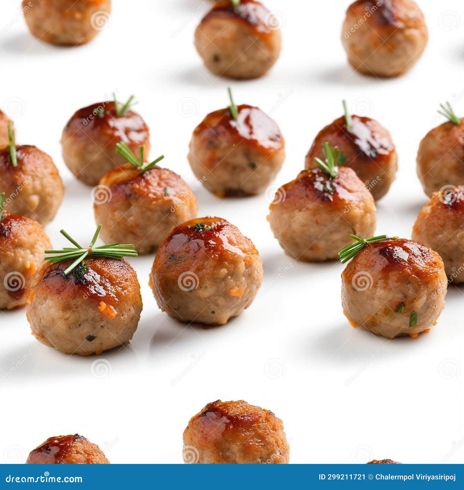 Grilled Meatballs Isolated on White Background. Stock Illustration ...