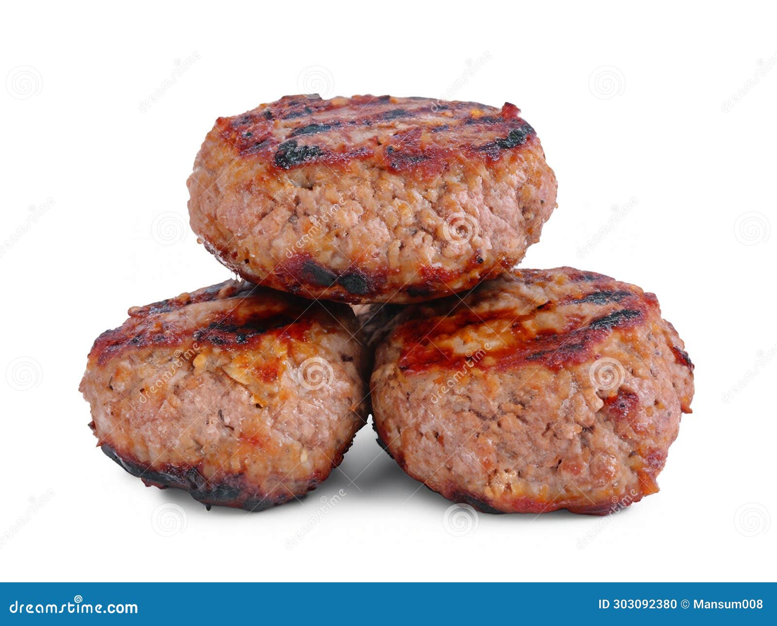 Grilled Meatballs on White Background Stock Photo - Image of grill ...