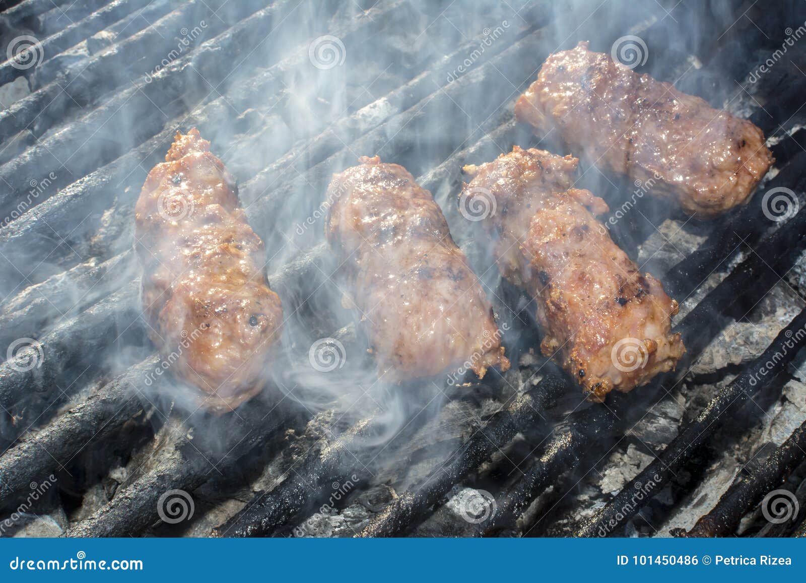 Grilled minced meat rolls stock photo. Image of glowing - 101450486