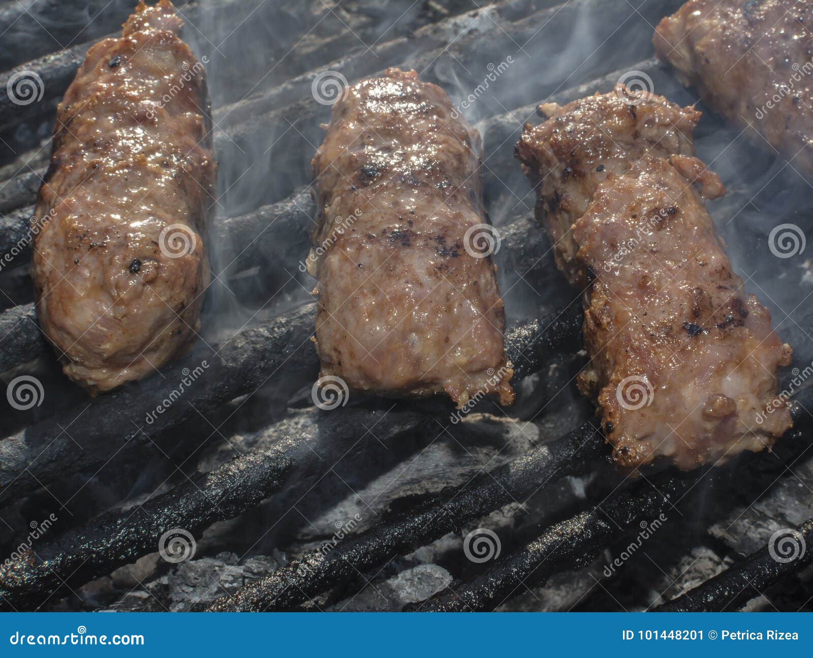 Grilled minced meat rolls stock image. Image of detail - 101448201
