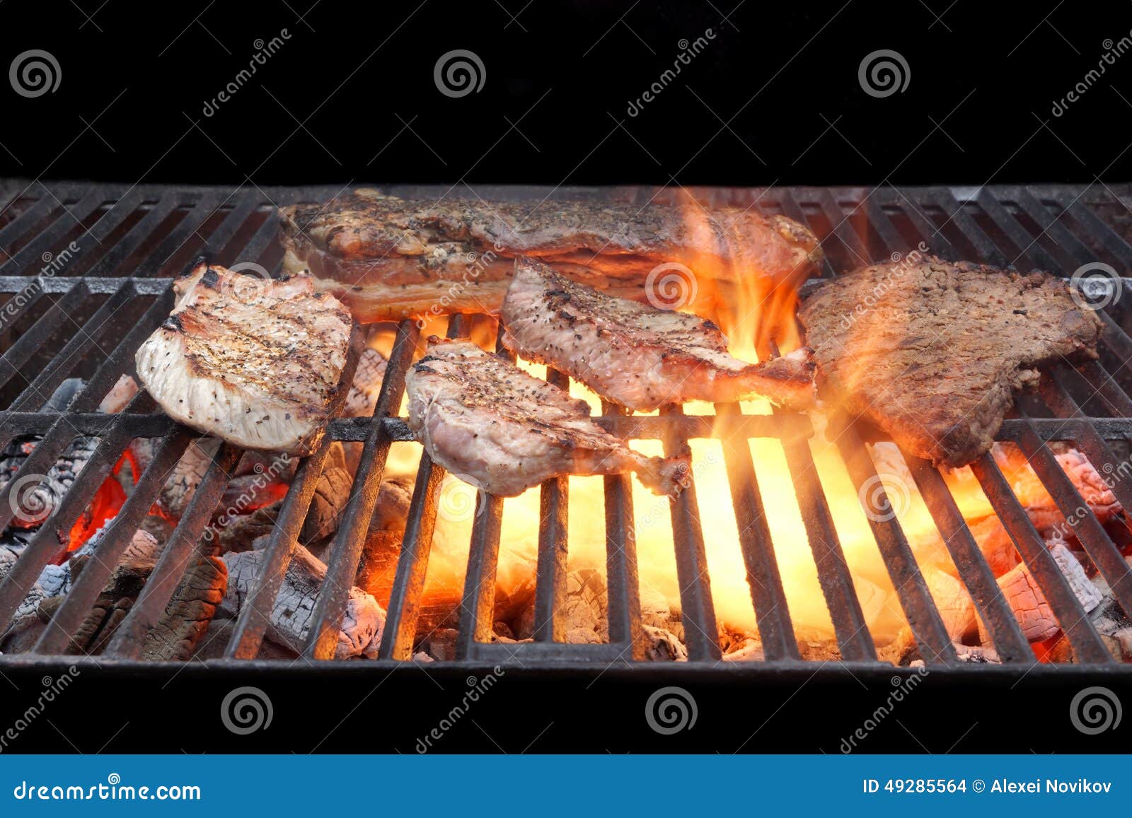 Grilled Mixed Meat. stock photo. Image of background - 49285564