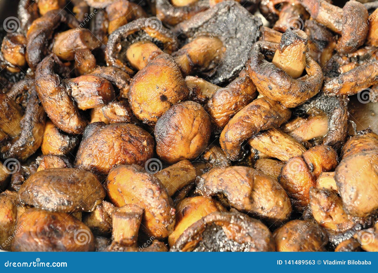 Grilled Mushrooms Champignons Stock Image - Image of brown, mushrooms ...