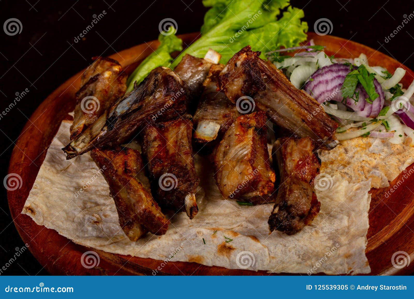 Grilled Mutton ribs stock image. Image of beef, mutton - 125539305