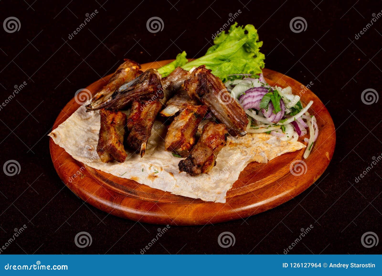 Grilled Mutton ribs stock photo. Image of restaurant - 126127964