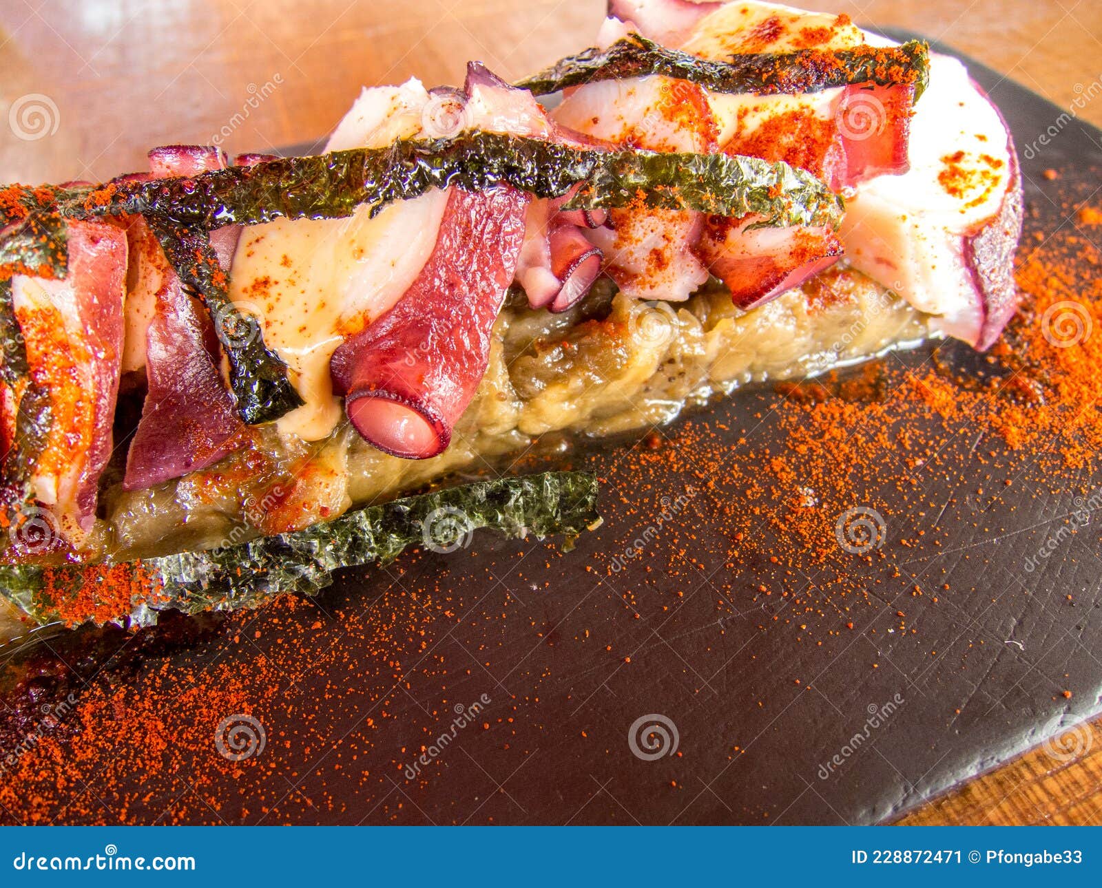 Grilled octopus sandwich stock image. Image of marine - 228872471