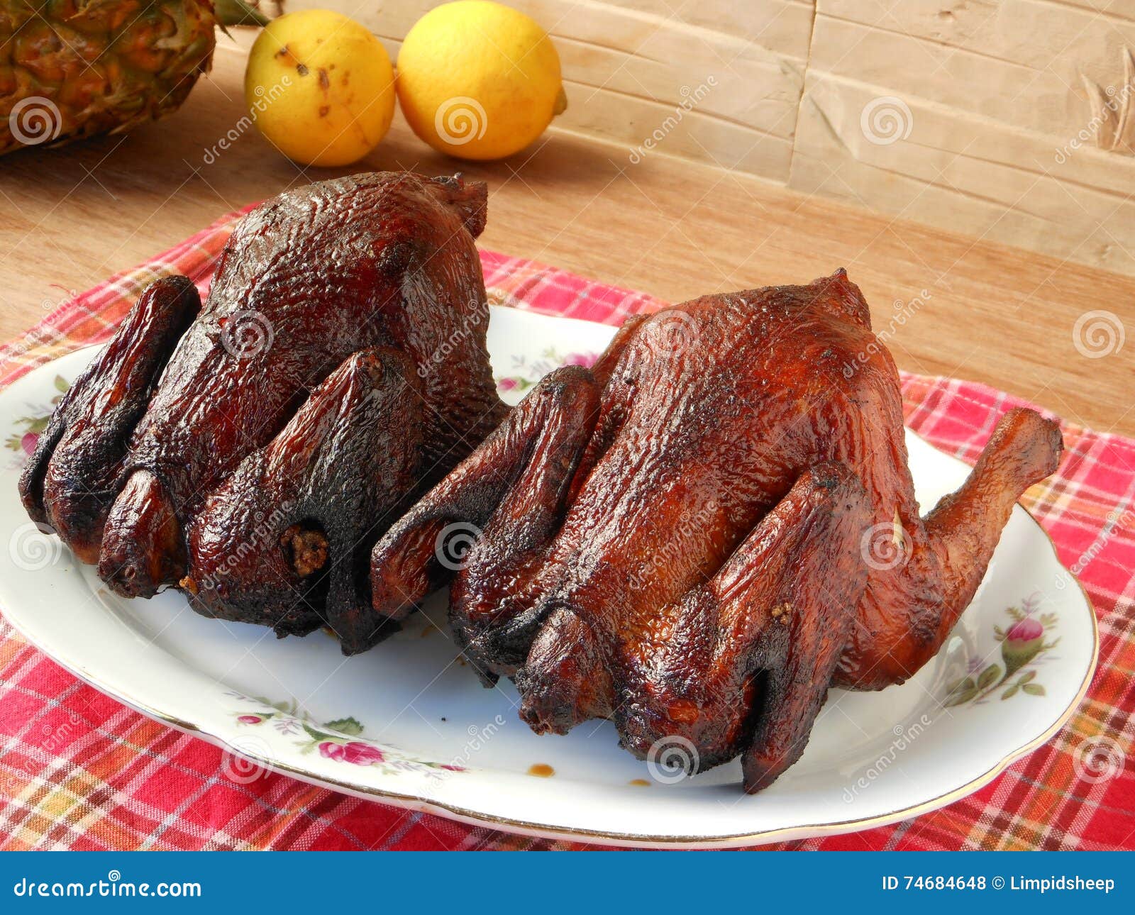 Grilled Pair Squabs Gourmet Stock Photo - Image of fine, family: 74684648