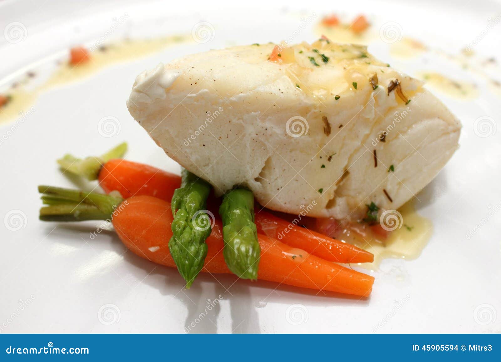 Grilled Pangasius Fish Steak, on a White Plate Stock Photo - Image of ...