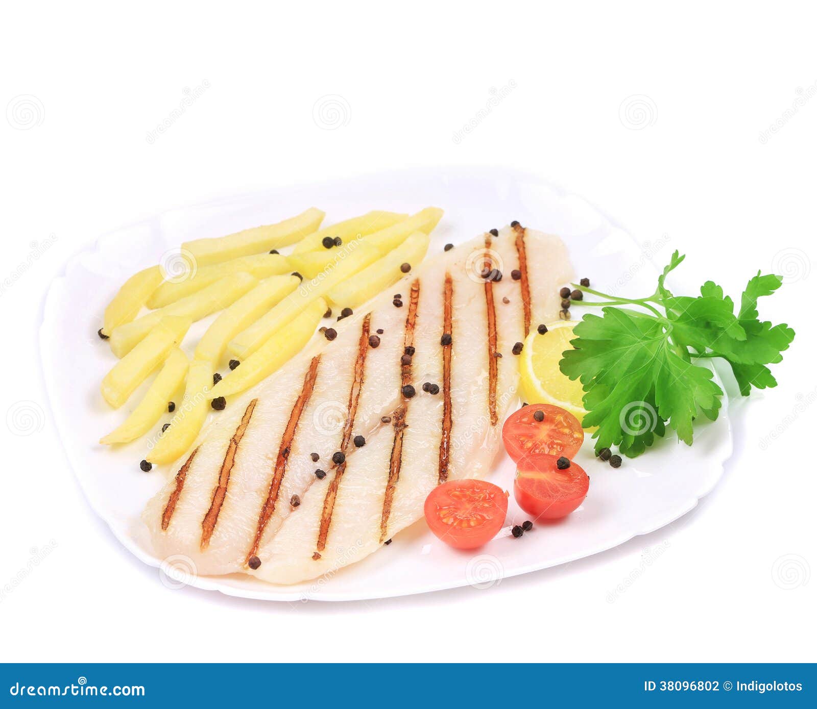 Grilled Pangasius Steak with Spices Stock Photo - Image of cookery ...
