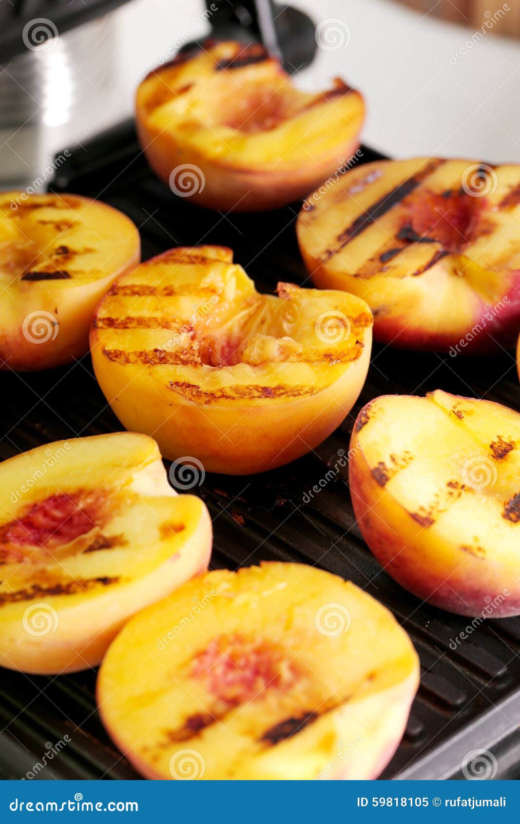 Grilled peach stock image. Image of nectarine, juicy - 59818105