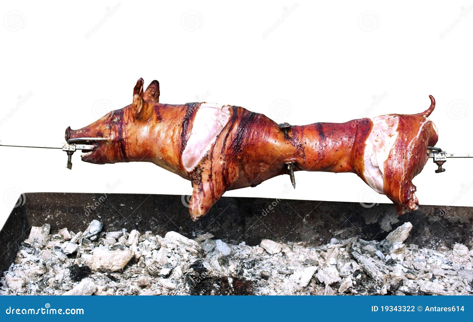 Grilled pig stock photo. Image of bake, barbecue, meat - 19343322