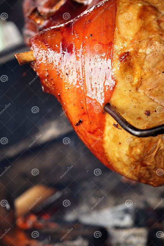 Grilled pig leg stock image. Image of delicious, diet - 11954867