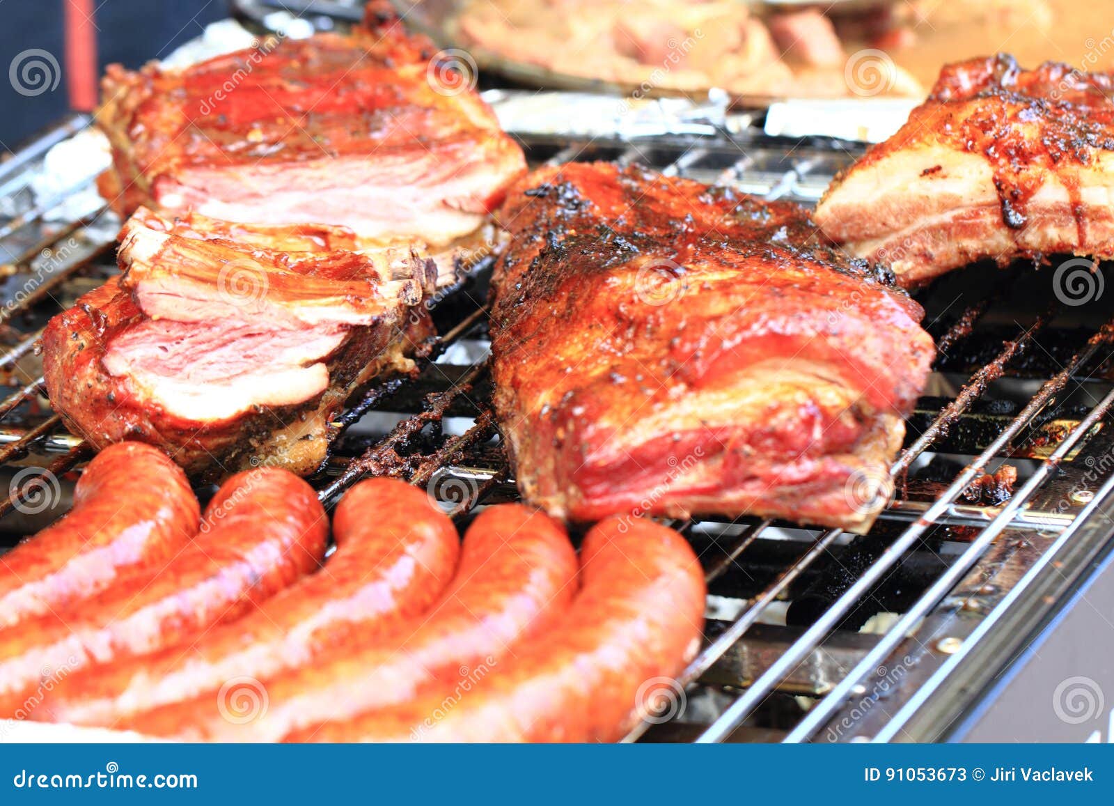 Grilled pig meat stock image. Image of barbecue, samgyupsal - 91053673