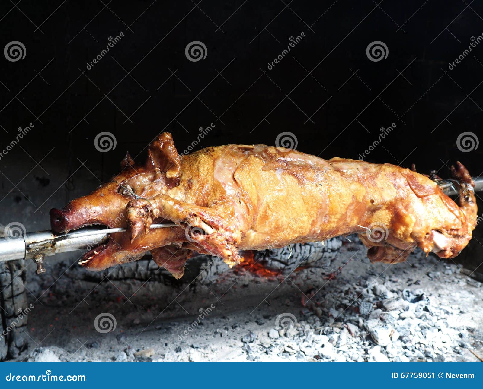 Grilled pig stock image. Image of croatian, dinner, cooking - 67759051