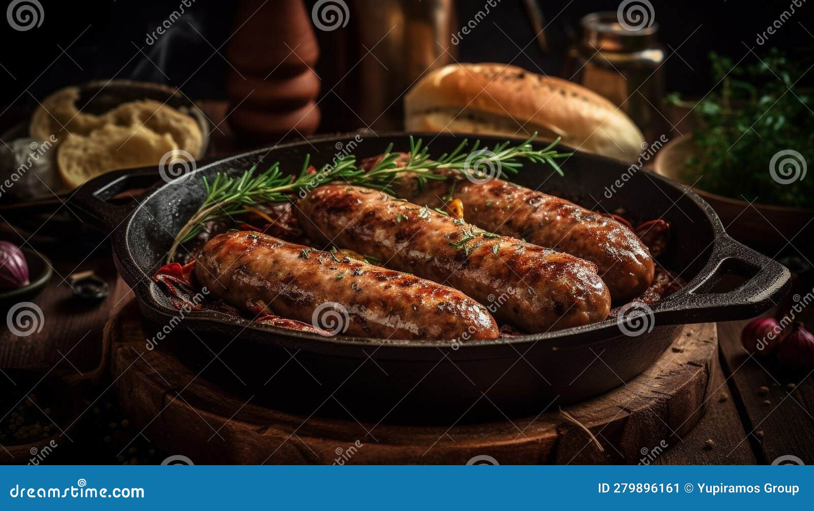 Grilled Pork and Beef on Rustic Bread, Cooked To Perfection Generated ...