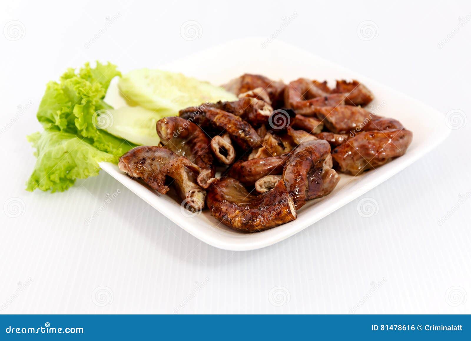 Grilled pork chitterlings stock photo. Image of delicious - 81478616