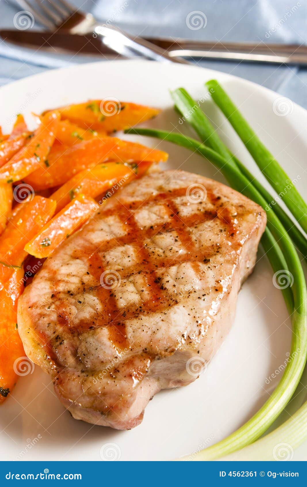 Grilled pork chop stock image. Image of healthy, dinner - 4562361