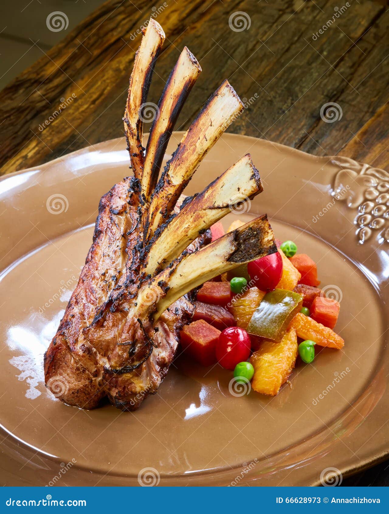 Grilled Pork Chop with Ribs Stock Image - Image of meal, prepared: 66628973