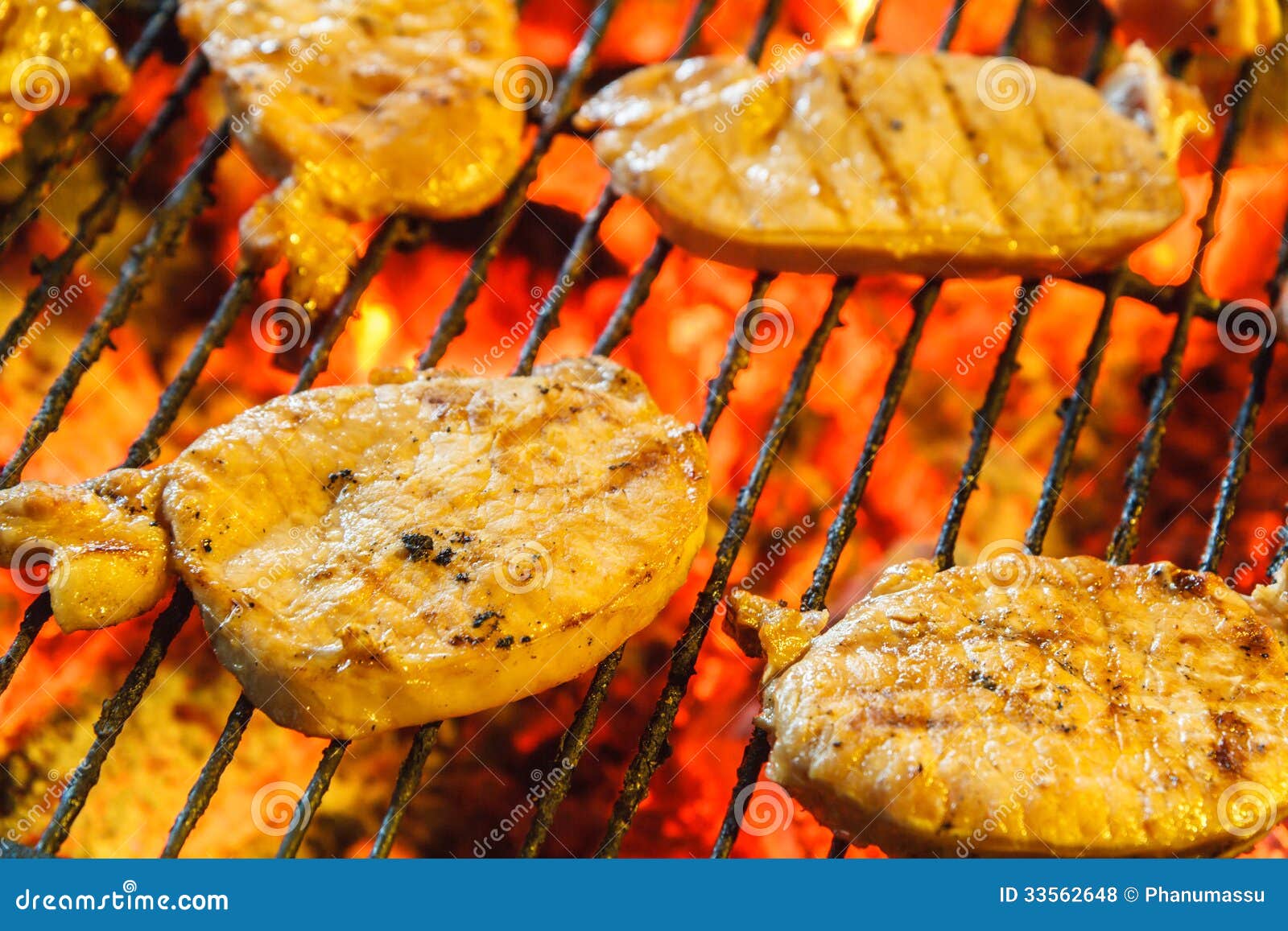 Grilled pork stock photo. Image of food, barbeque, charcoal - 33562648