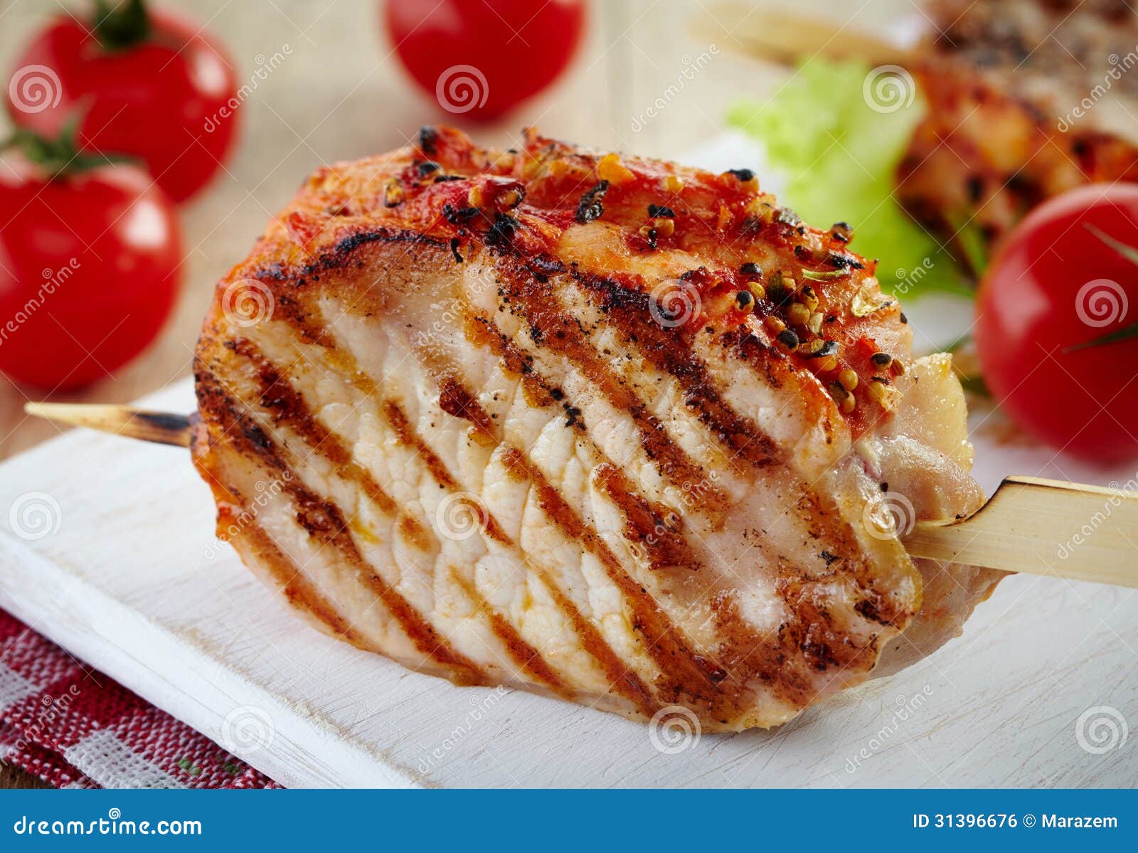 Grilled pork meat stock photo. Image of barbecue, dinner - 31396676