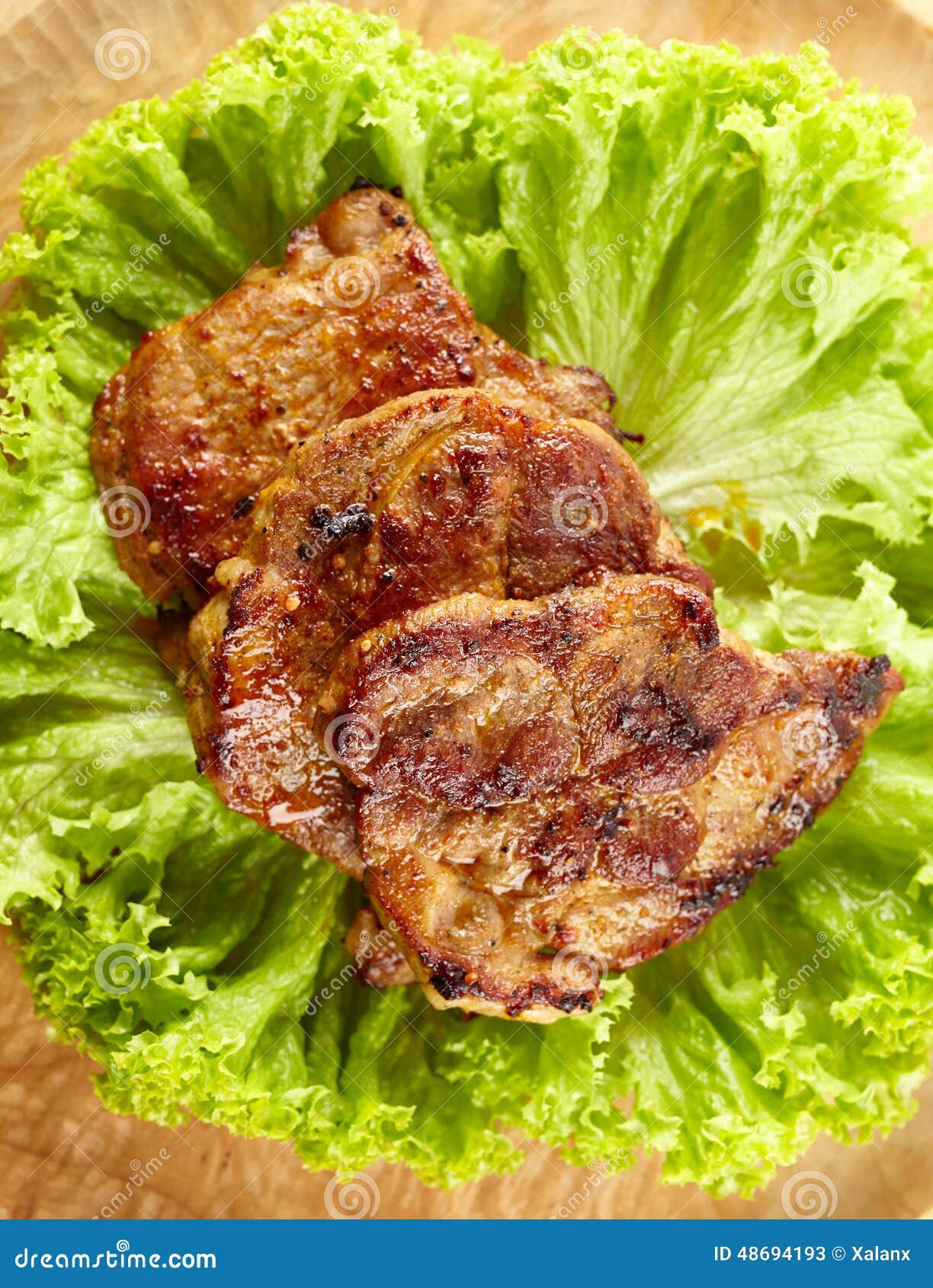 Grilled pork neck stock image. Image of pork, chop, pile - 48694193