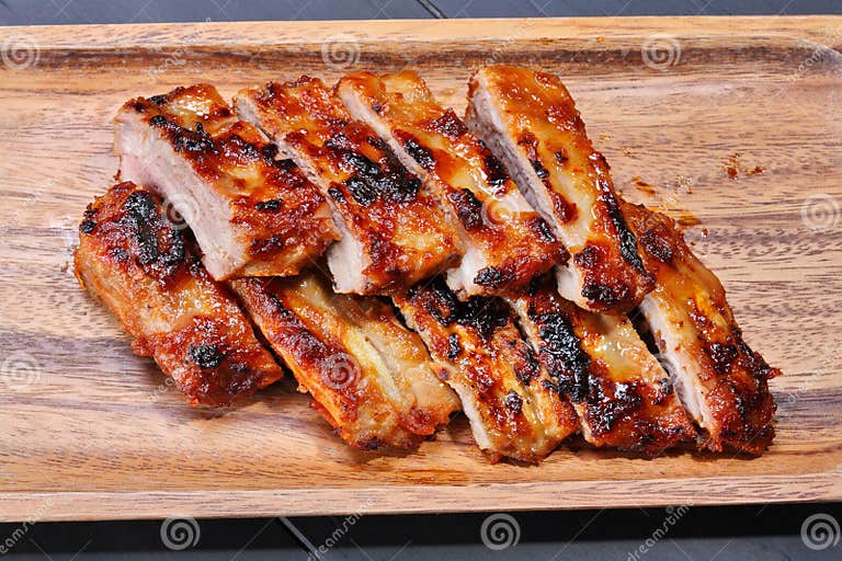 Grilled pork ribs stock image. Image of nutrition, rack - 10112081